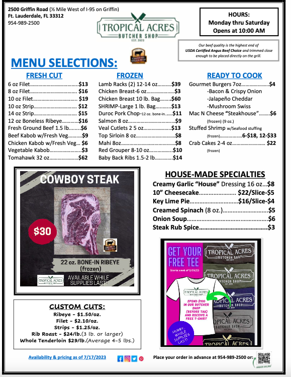 Thank you - Tropical Acres Steakhouse